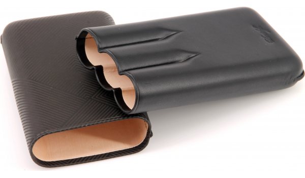 Davidoff cigar case XL-3 leather black leaf