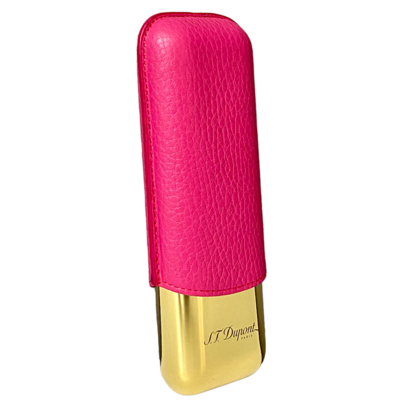 S.T. Dupont cigar case for 2 cigars pink/golden 183245