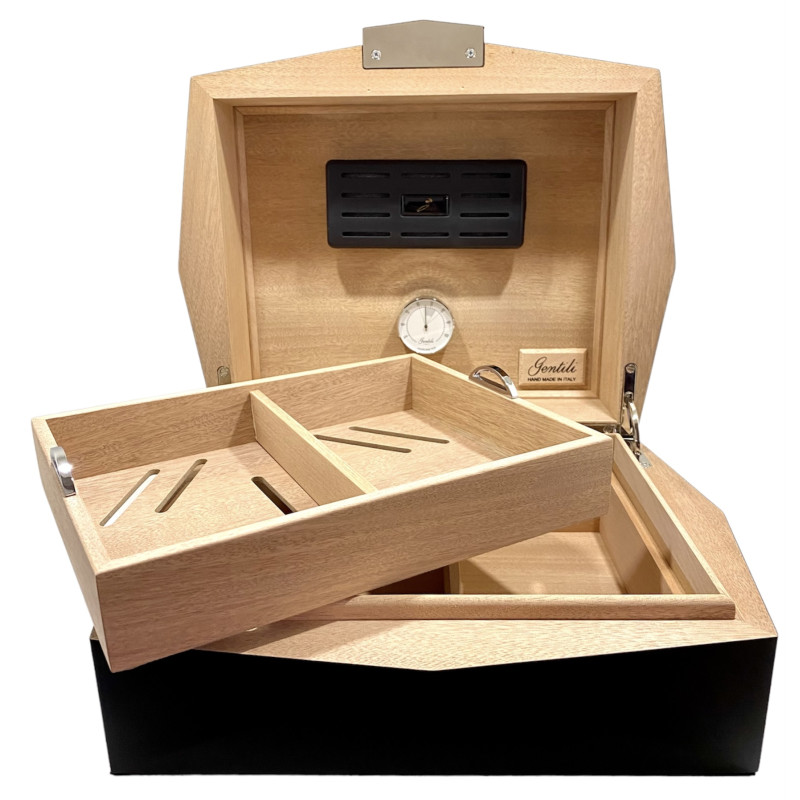 Gentili Humidor Prisma "Cigars" Black | Free U.S. shipping