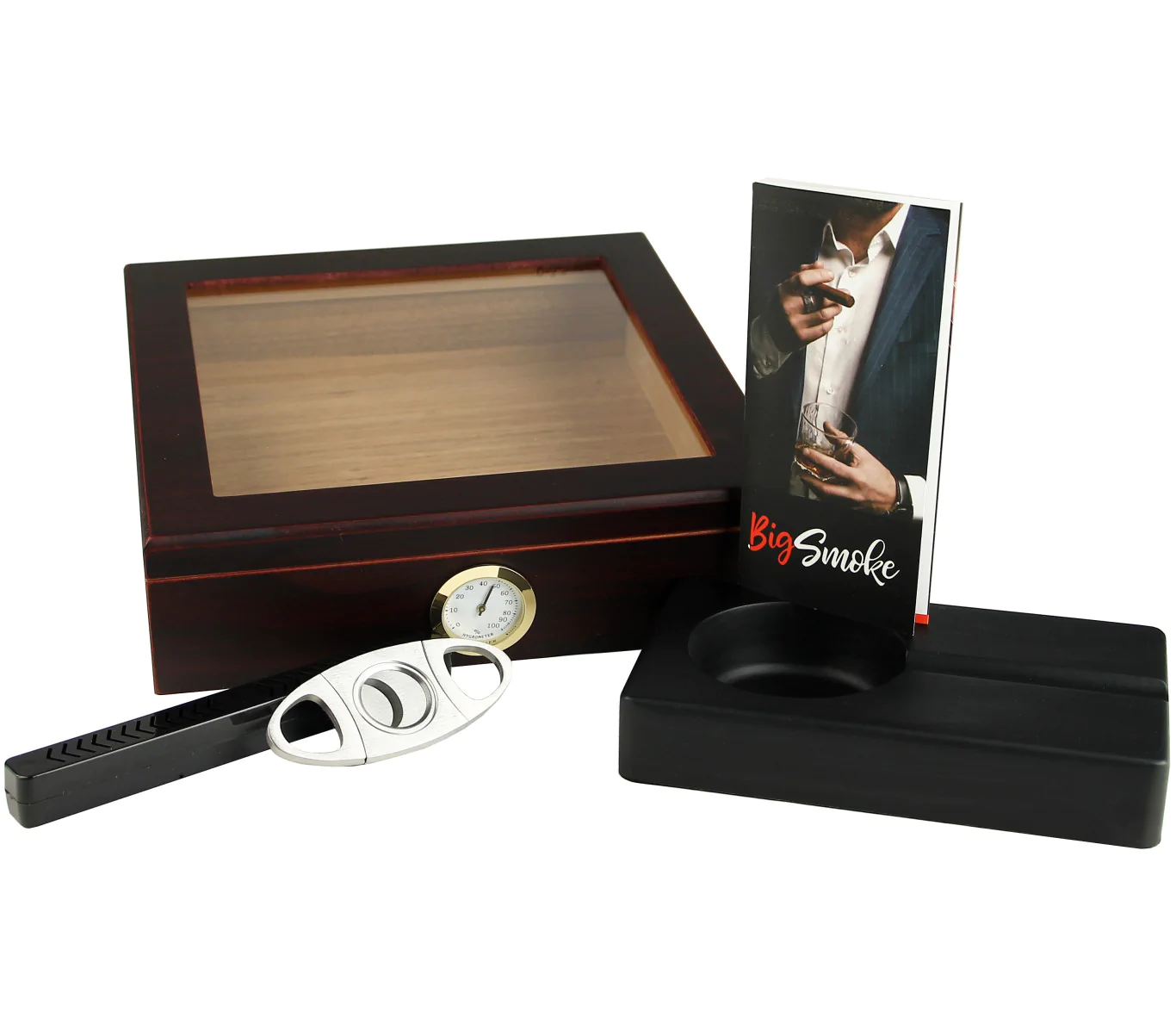 BigSmoke Humidor Set brown with glas lid | Buy at best price