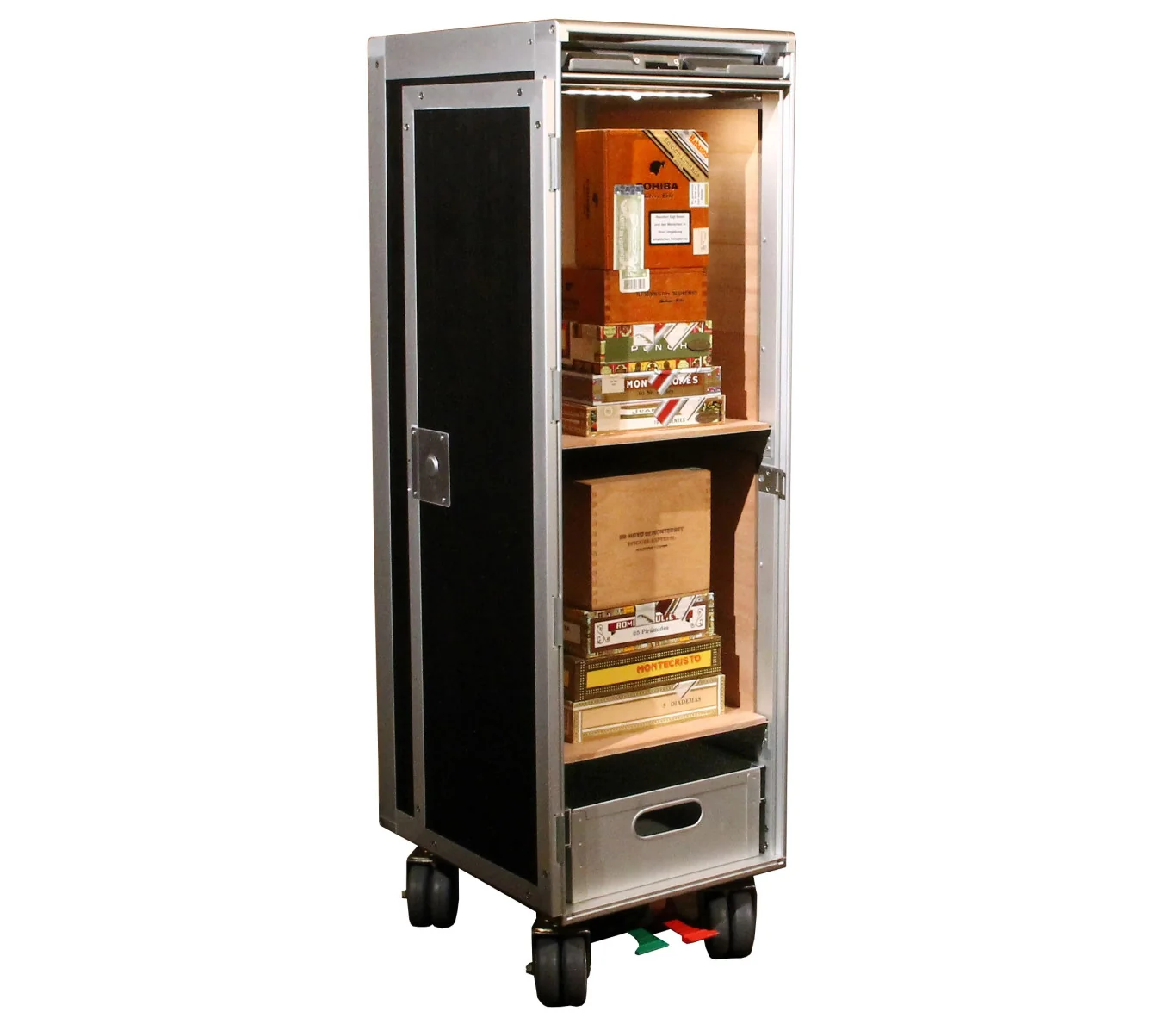 adorini Cigar Cabinet Trolley black | Free U.S. shipping
