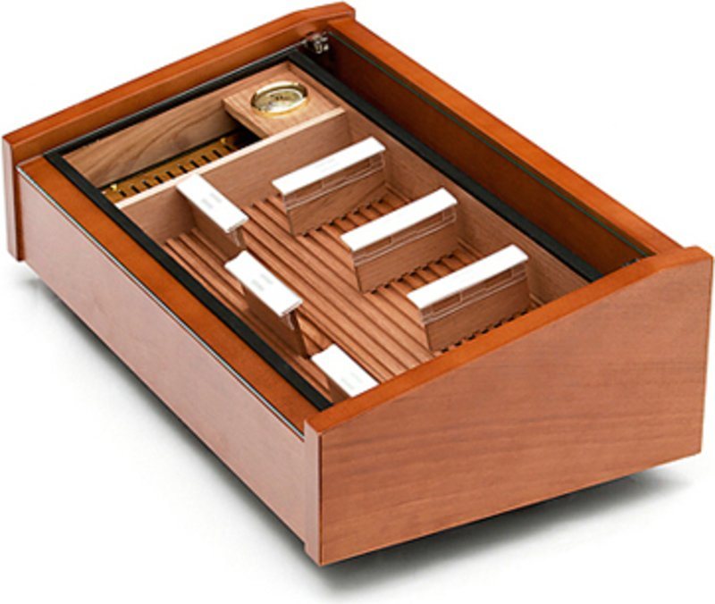 adorini Vega Deluxe Glass Top Humidor Mahogany | Free shipping
